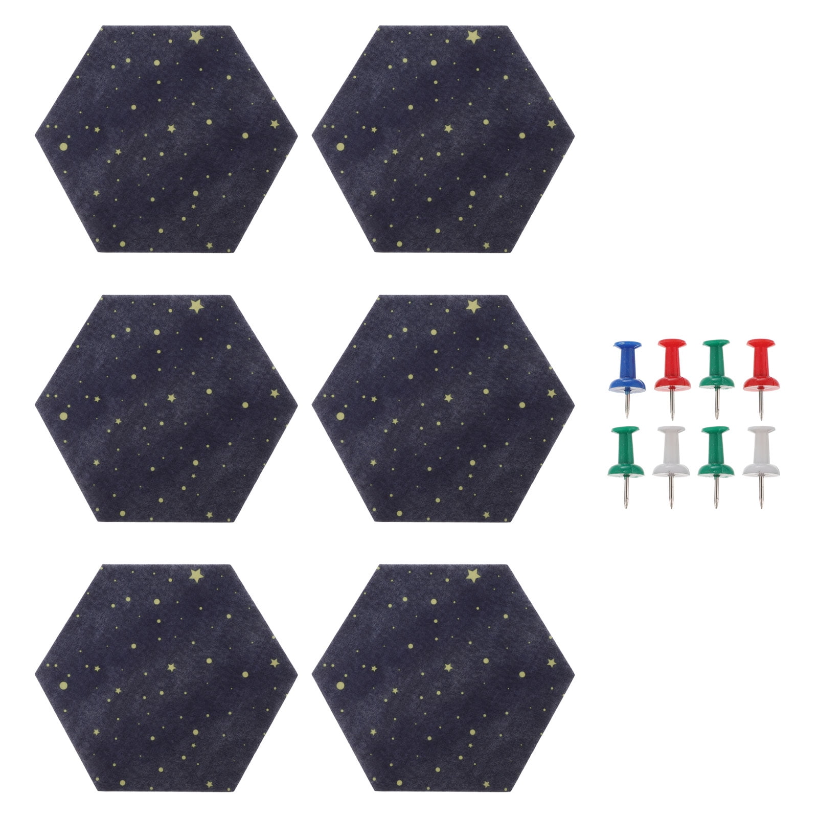 OUNONA 6 Pcs Star Felt Board Cork Tiles Hexagon Bulletin Stickers ...