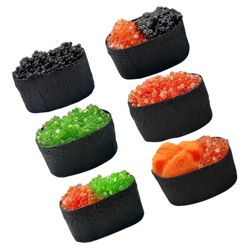 OUNONA 6 Pcs Sushi Fish Roe Japanese Model Simulation Sushi Model 5 ...