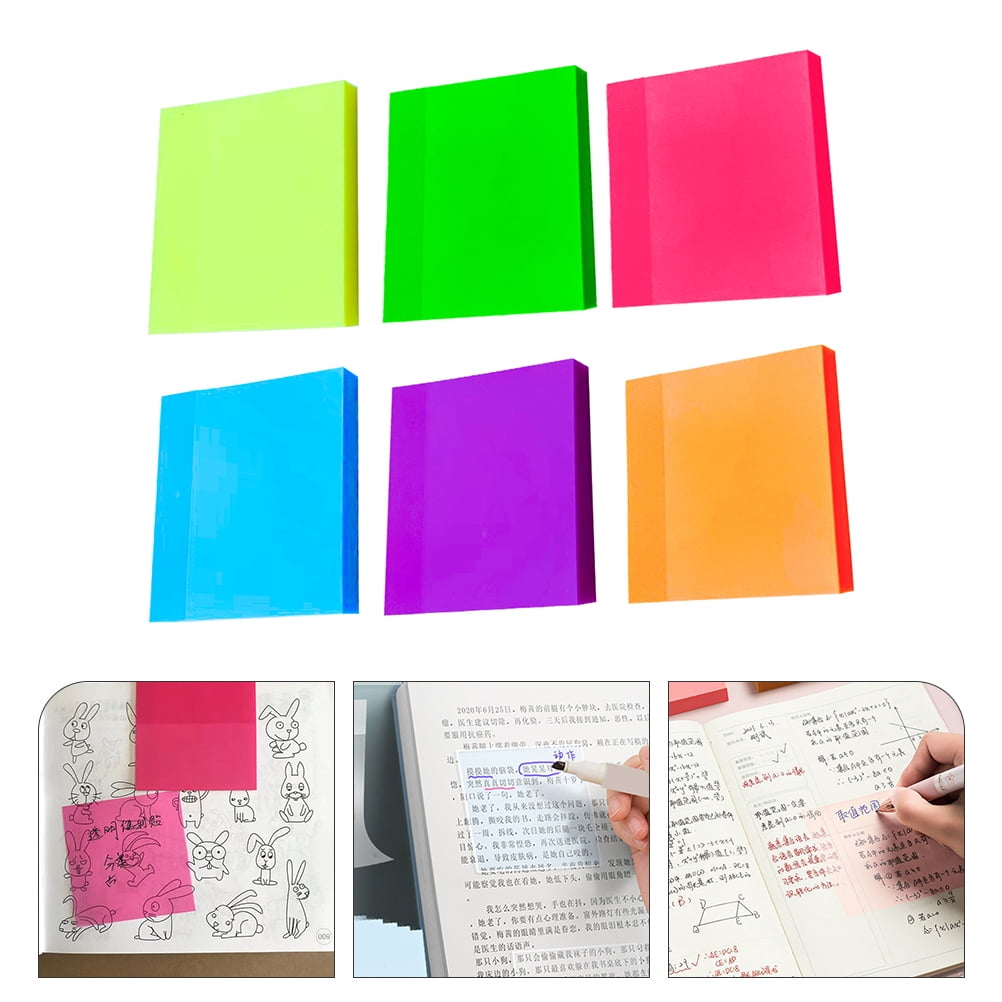 OUNONA 6 Pcs Waterproof Memo Notes Cute Pads Vibrant Office Student ...