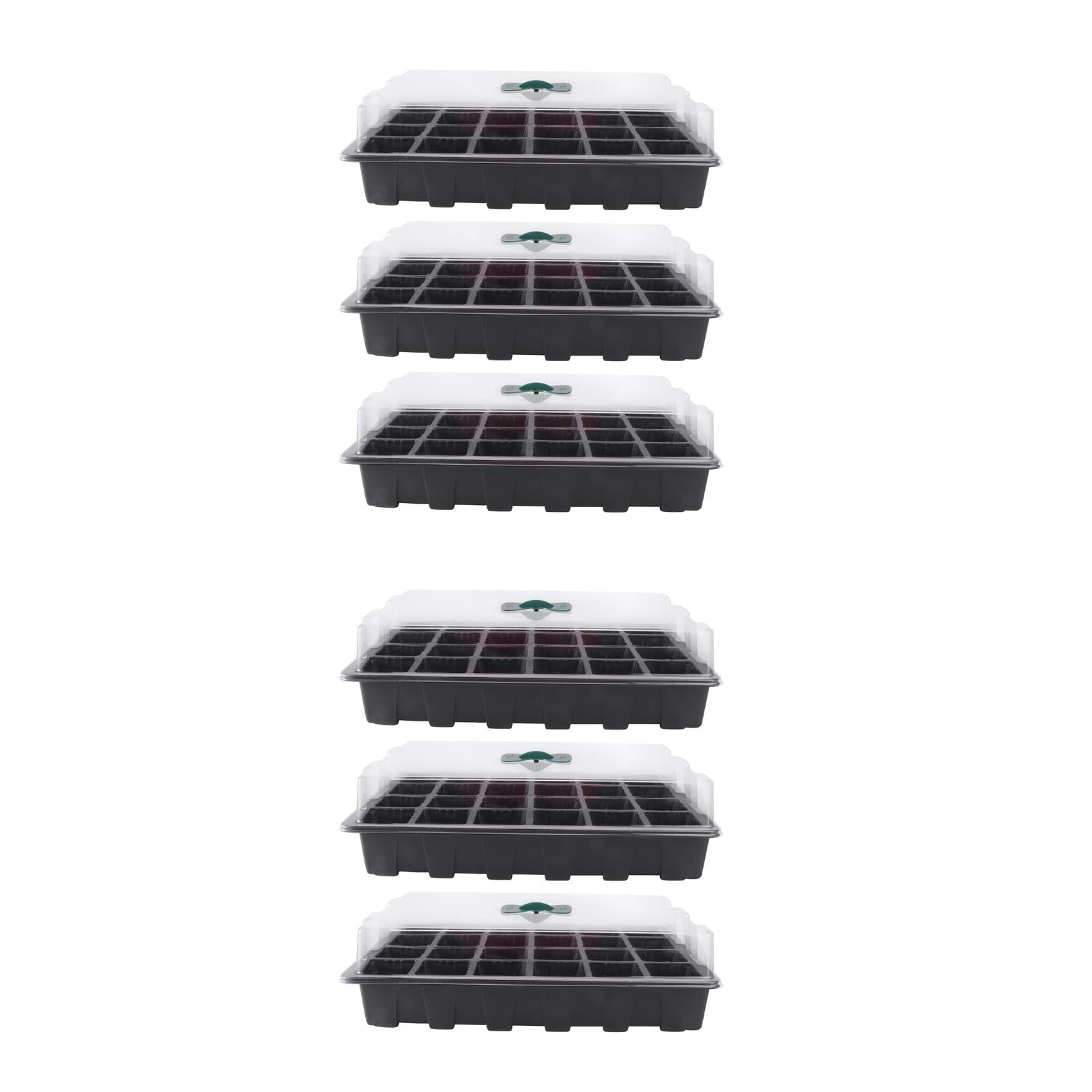 OUNONA 6 Sets 24 Grids Trays Starter Trays Garden Propagator Tray with ...