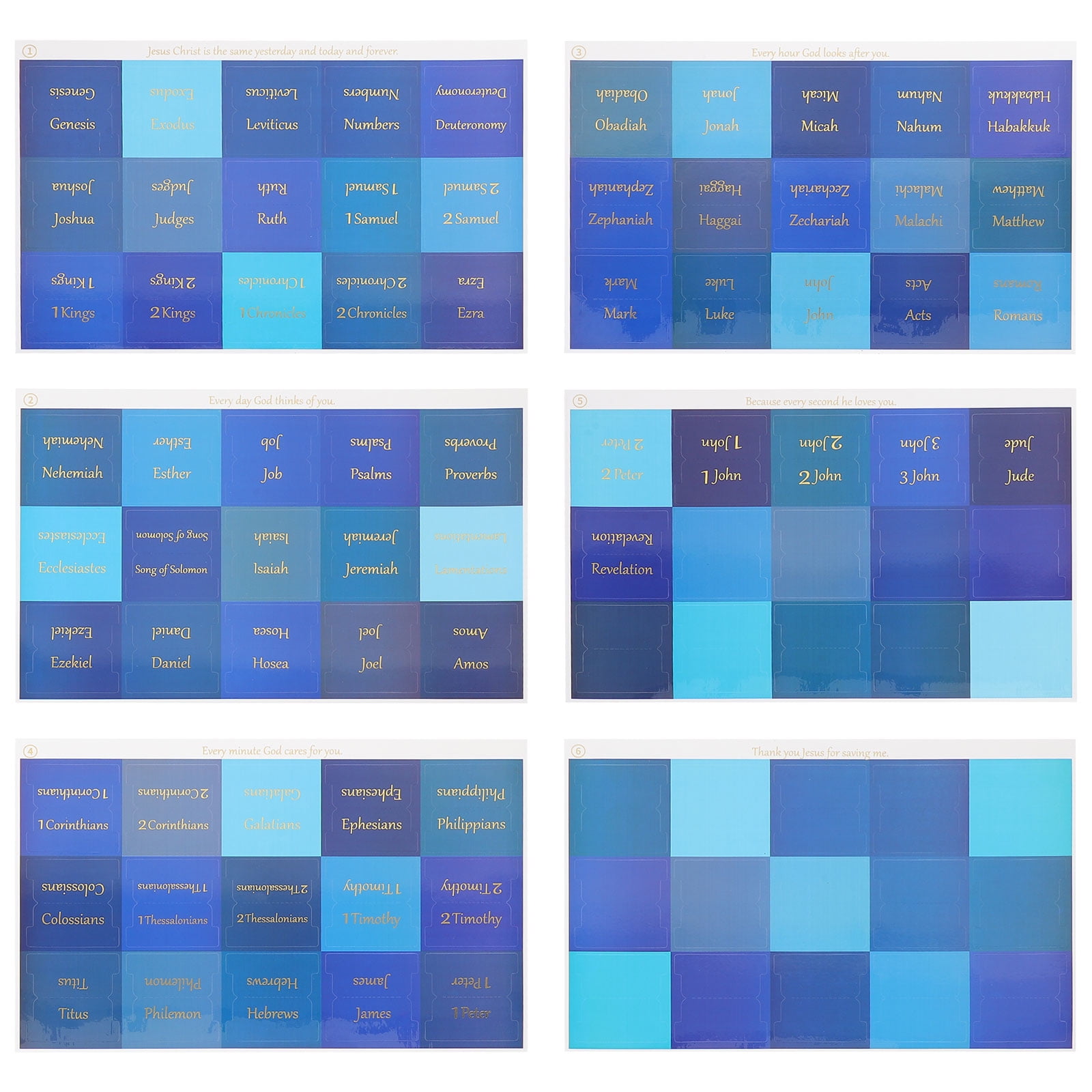 OUNONA Book Page Tabs Small Page Tabs Blue Self-Adhesive Stickers 6 ...