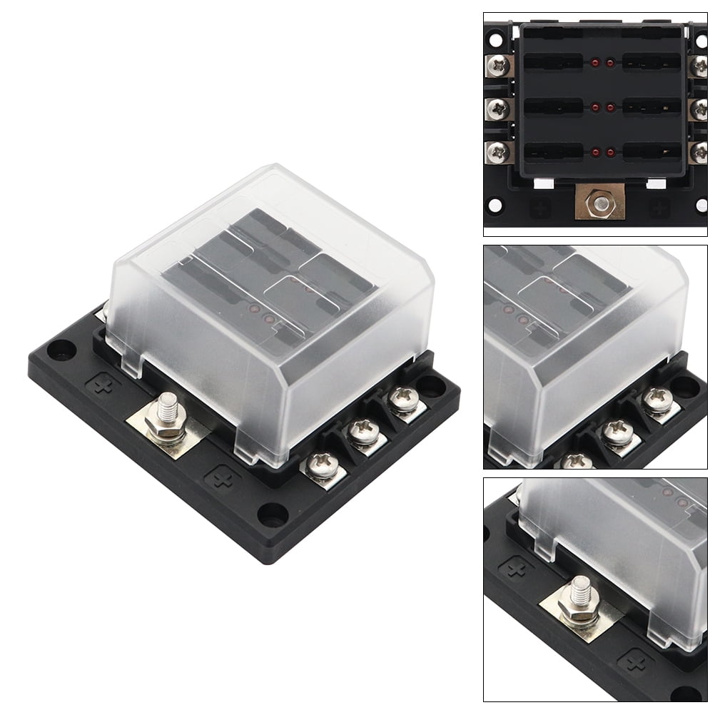 OUNONA 6 Way Fuse Block Fuse Box Holder with LED Indicator Damp-Proof ...