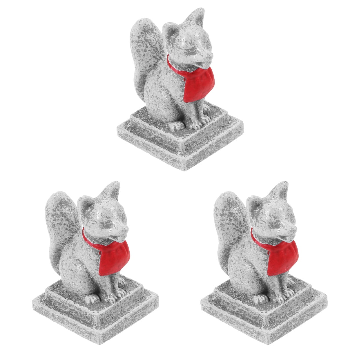 OUNONA 6 pcs Miniature Japanese Fox Figurine Model Garden Landscape ...