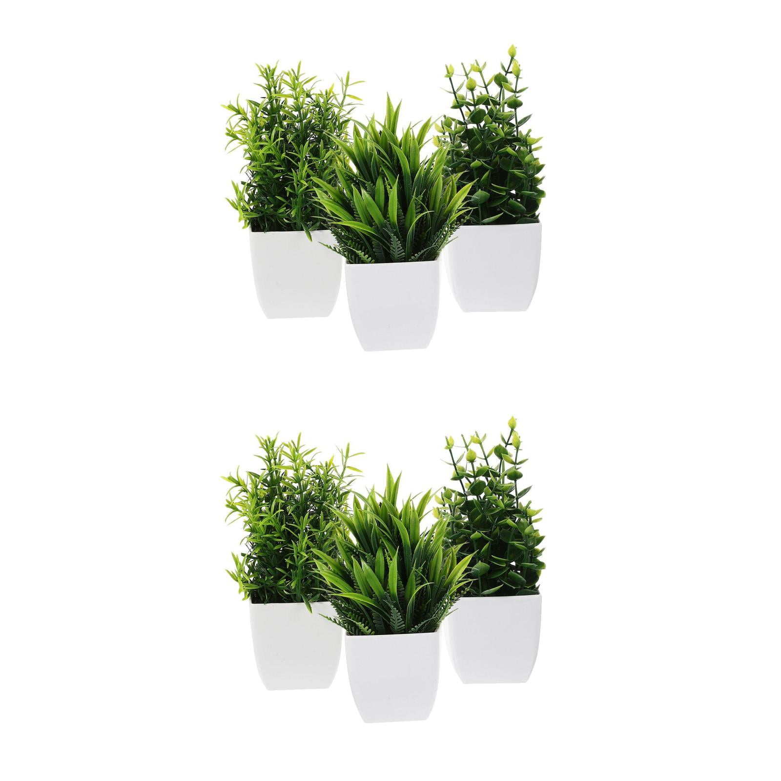 OUNONA 6 pcs Small Artificial Plants in Pots for Home and Office Mini ...