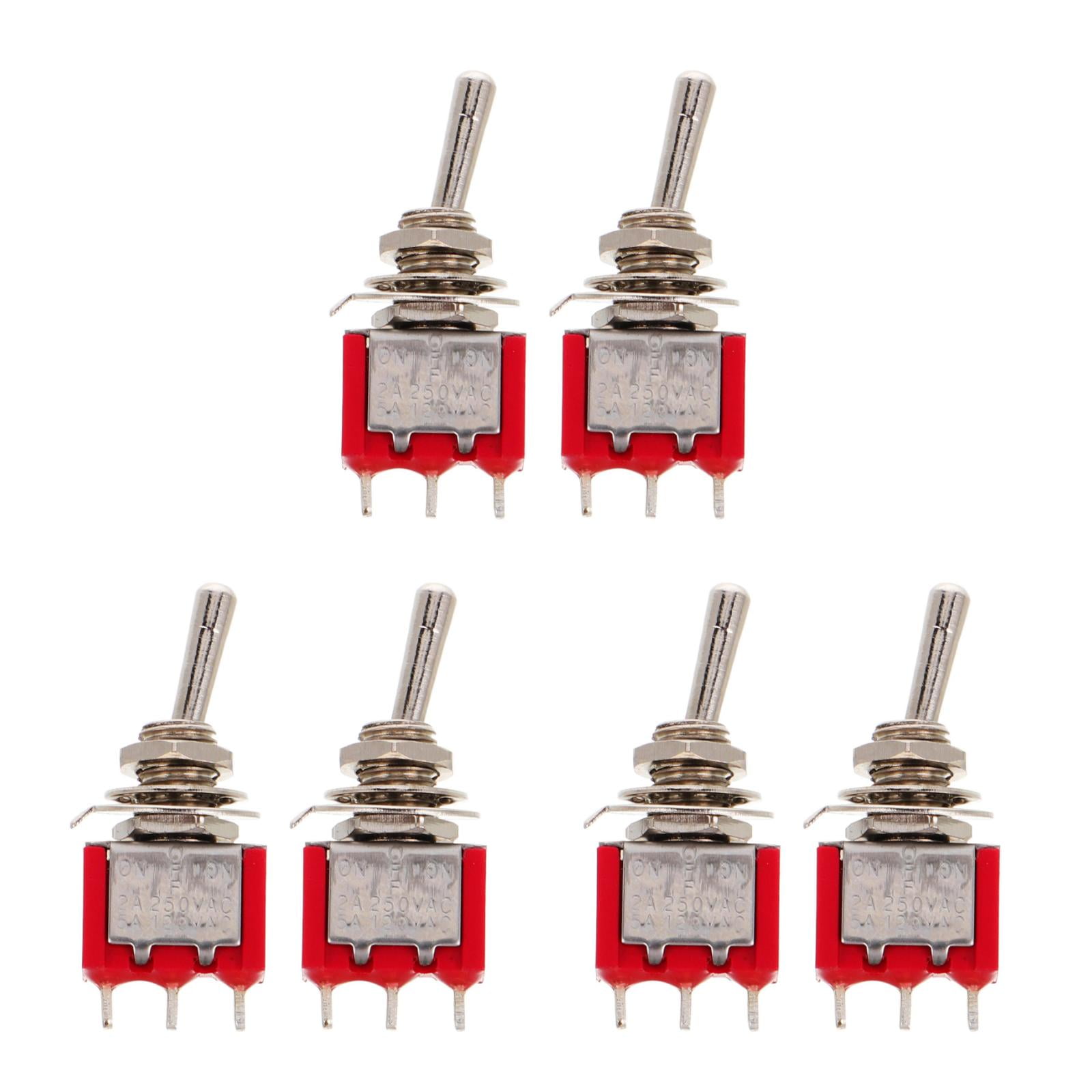 OUNONA 6 pcs Small Toggle Switch 3 Pin Terminals 3 Position Momentary ...