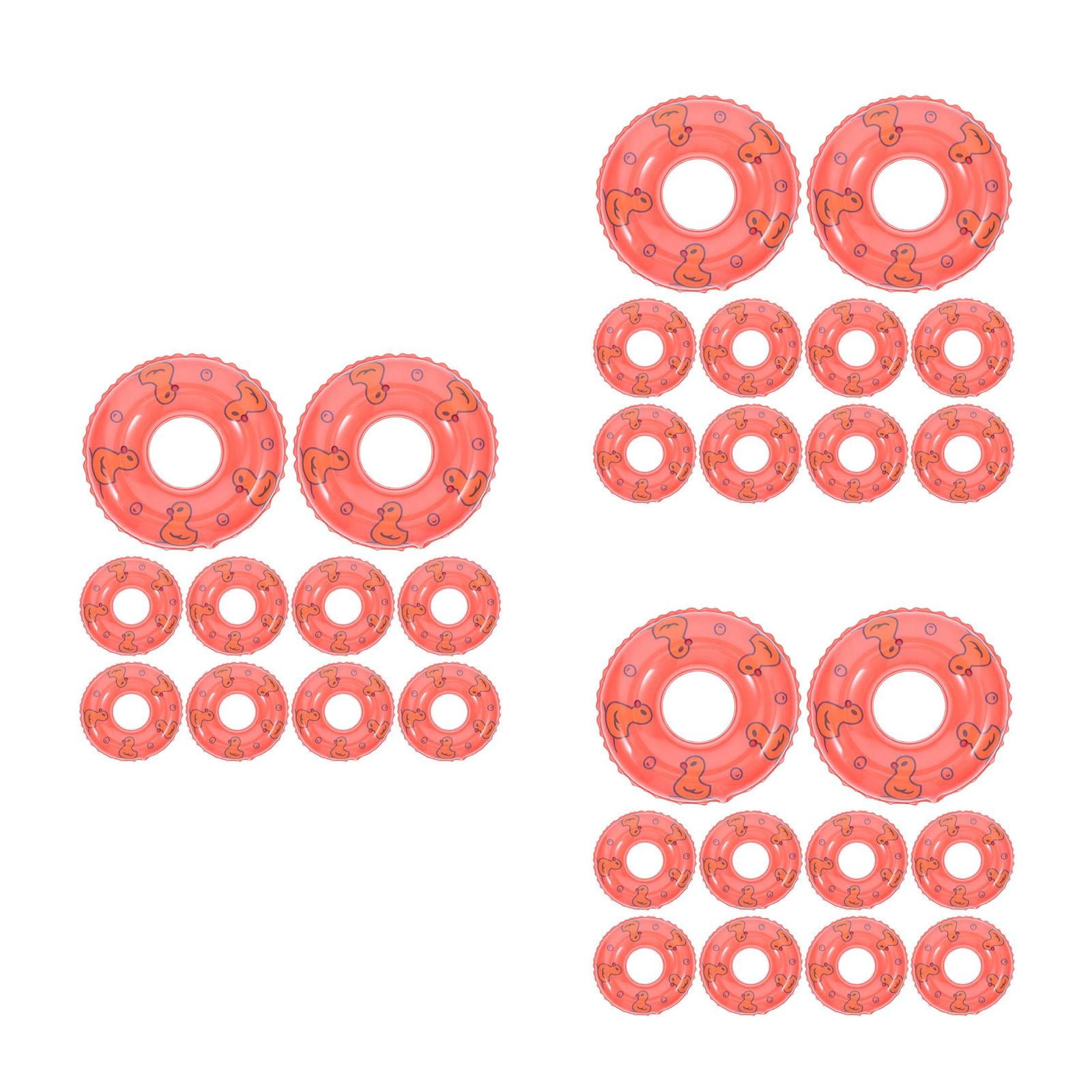 OUNONA 60 Pcs Dollhouse House Swim Rings Mini Pool Floats Inflatable ...