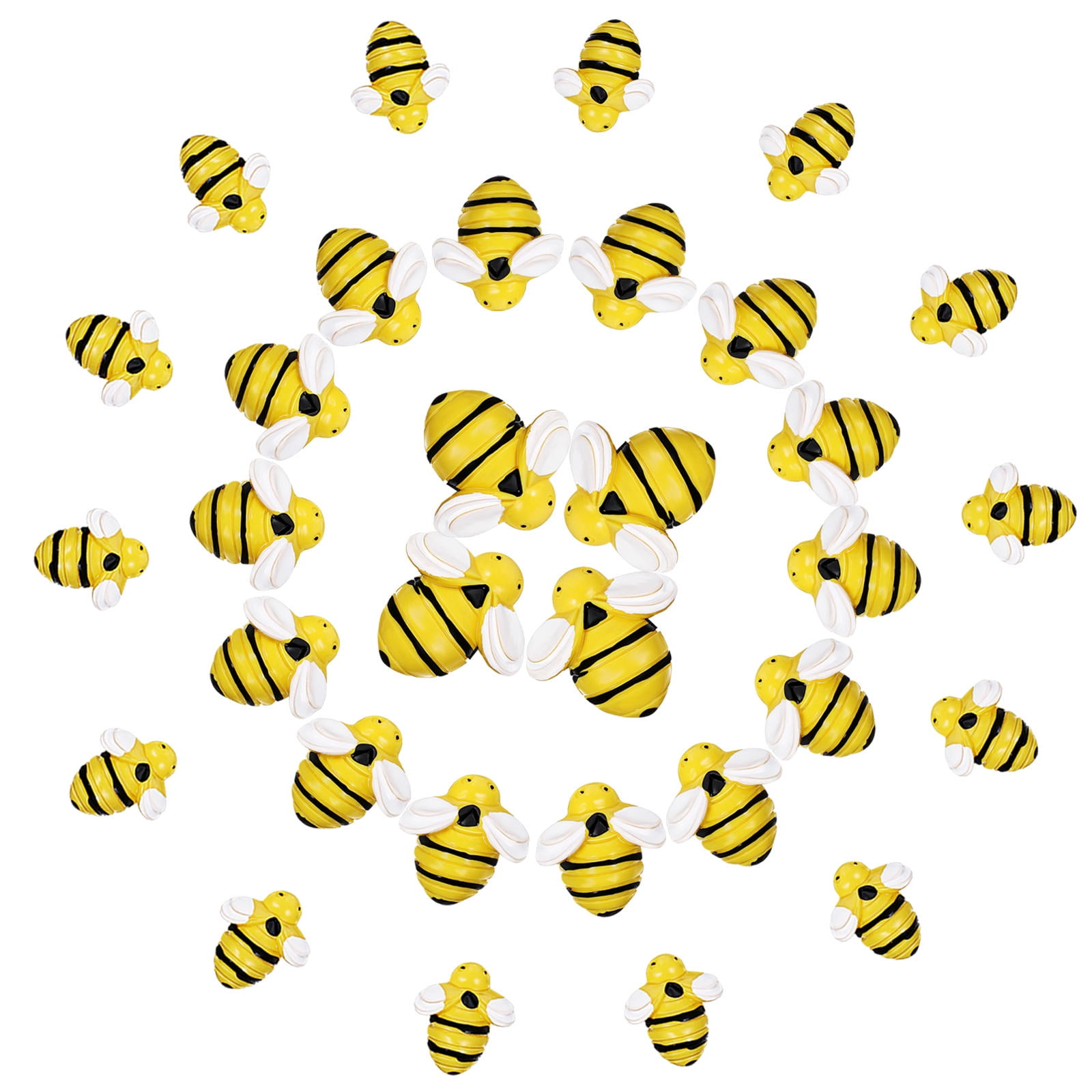 OUNONA 60 Pcs Flatback Bumble Bees Miniatures Resin Bees For Crafting ...