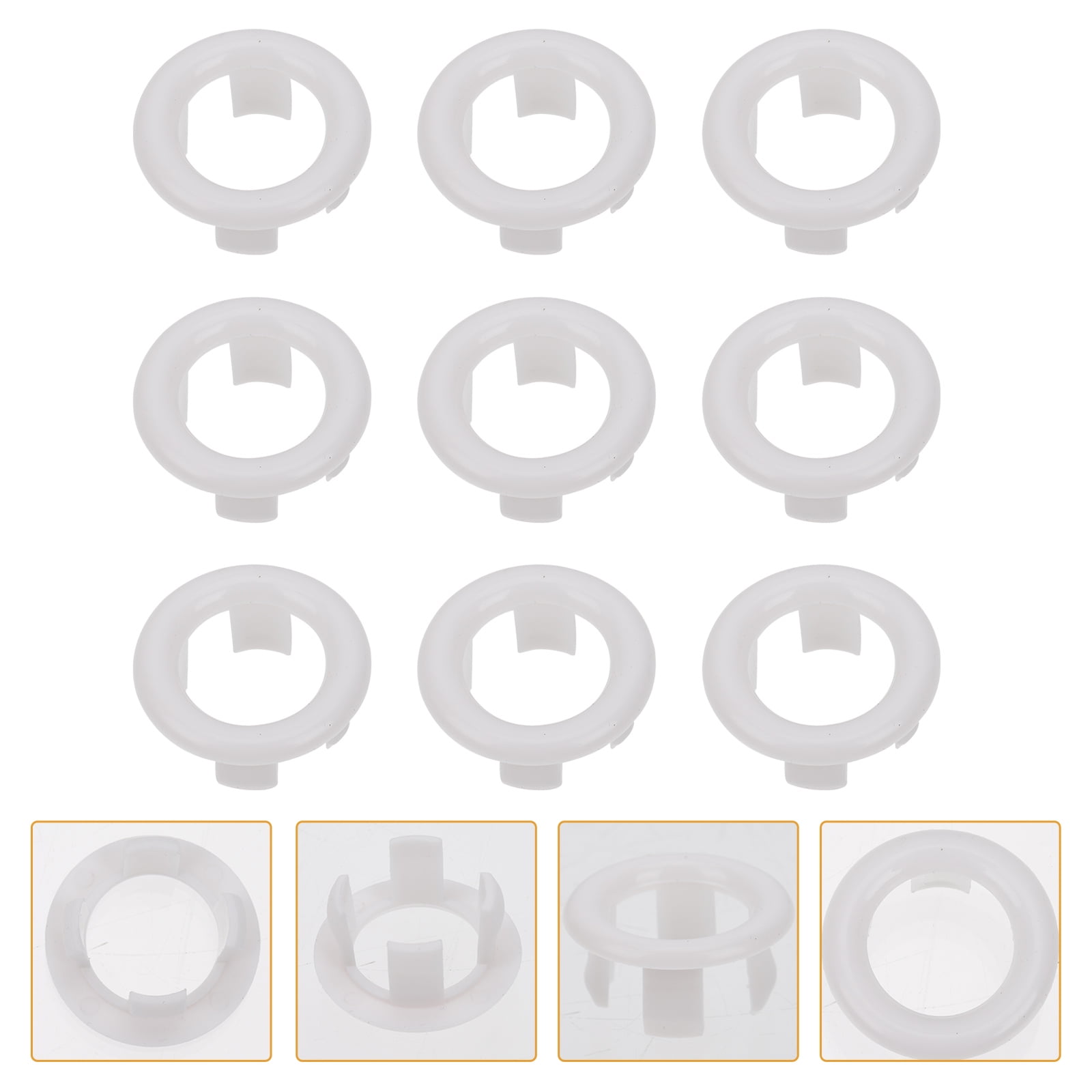 OUNONA 60 Pcs Sink Overflow Hole Cove Drain Cover Rings for Wash Basin ...