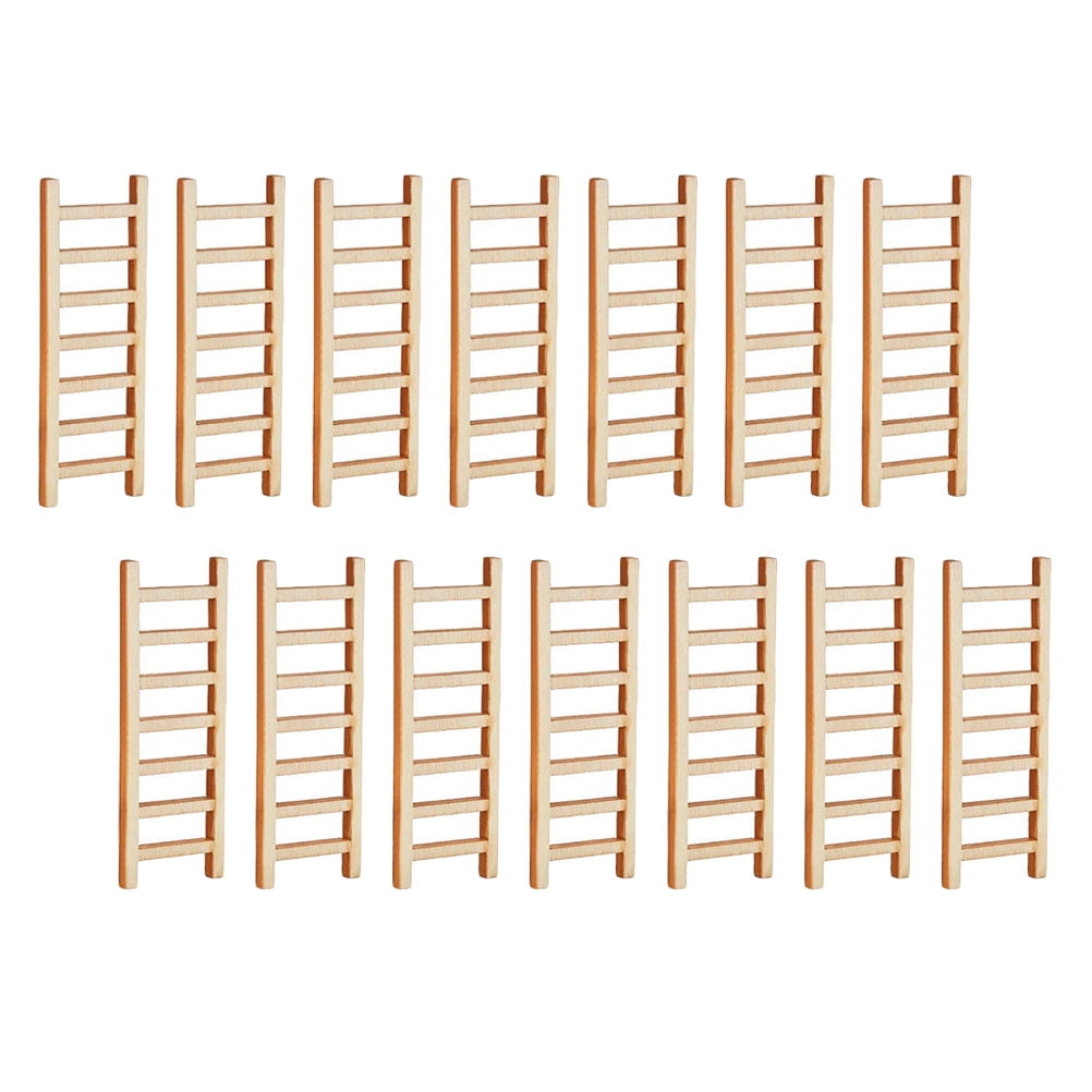 OUNONA 60 Pcs Small Simulated Ladder Models Micro Landscape Wood Ladder ...