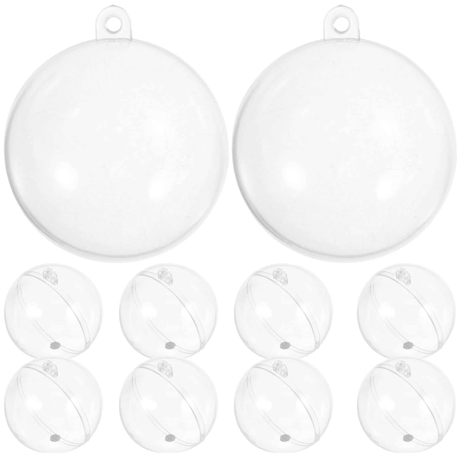 OUNONA 60 pcs 50mm Clear Plastic Fillable Ball Ornament DIY Plastic ...