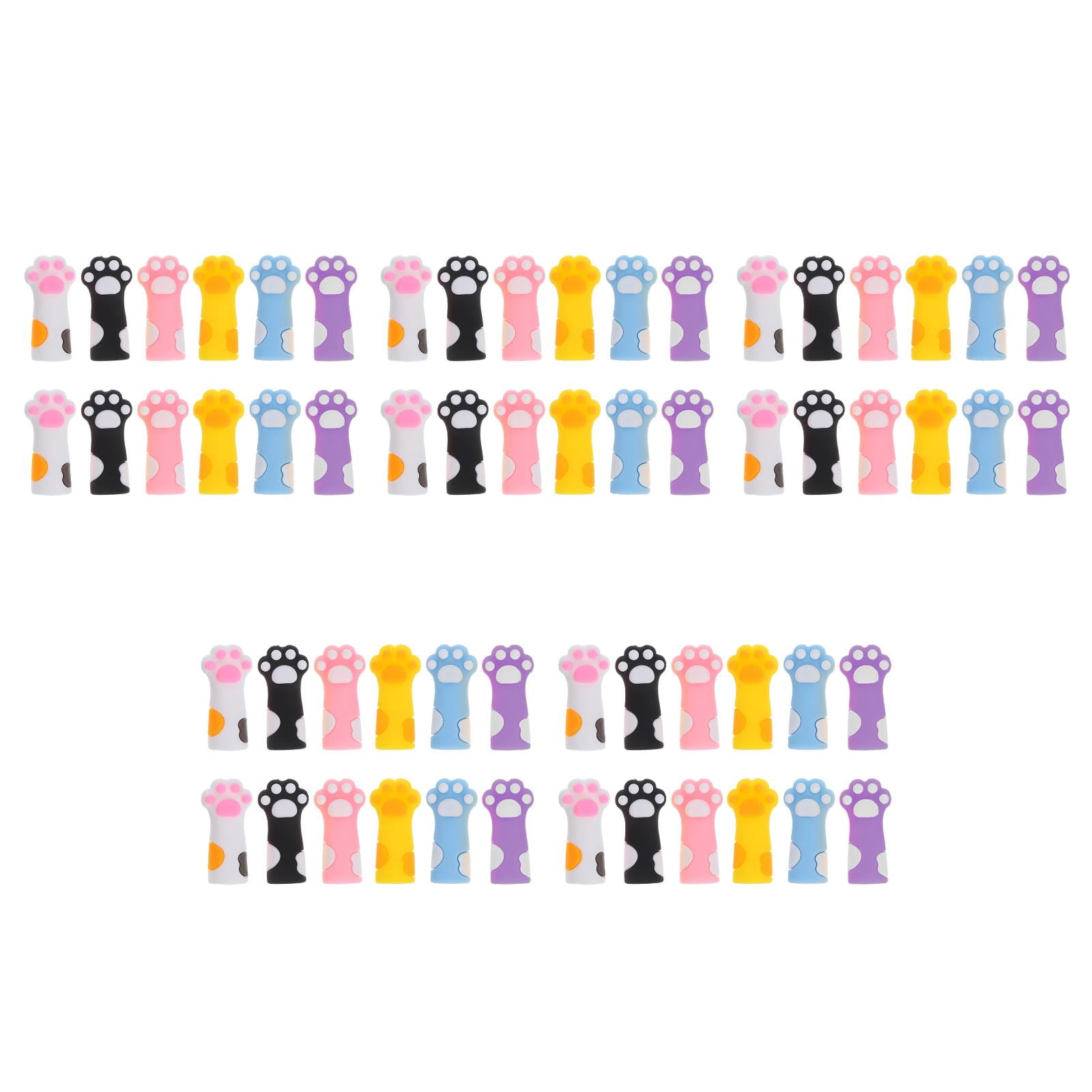 OUNONA 60 pcs Cat Paw Pencil Topper Cat Paw Pencil Cap Cute Pencil Caps ...