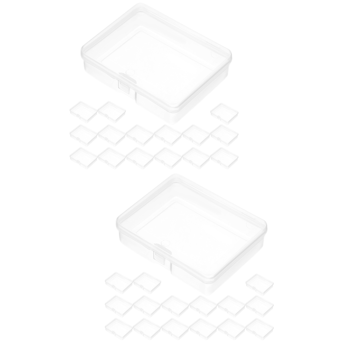 OUNONA 60 pcs Small Clear Plastic Boxes Beads Storage Containers Mini ...