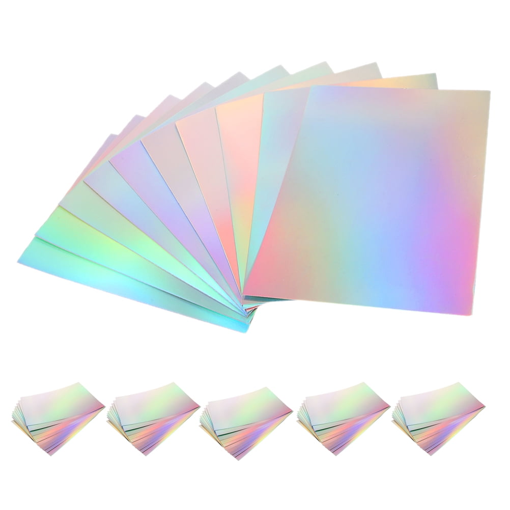 OUNONA 60Pcs Iridescent Glitter Colored Card Stock with Shiny Finish ...