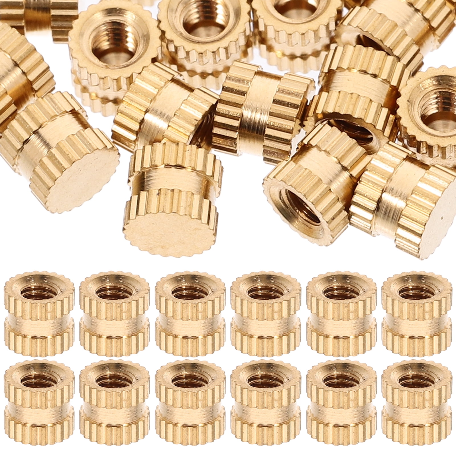 OUNONA 60pcs Diy Thread Knurled Nuts Threaded Nuts Parts Small Knurled ...