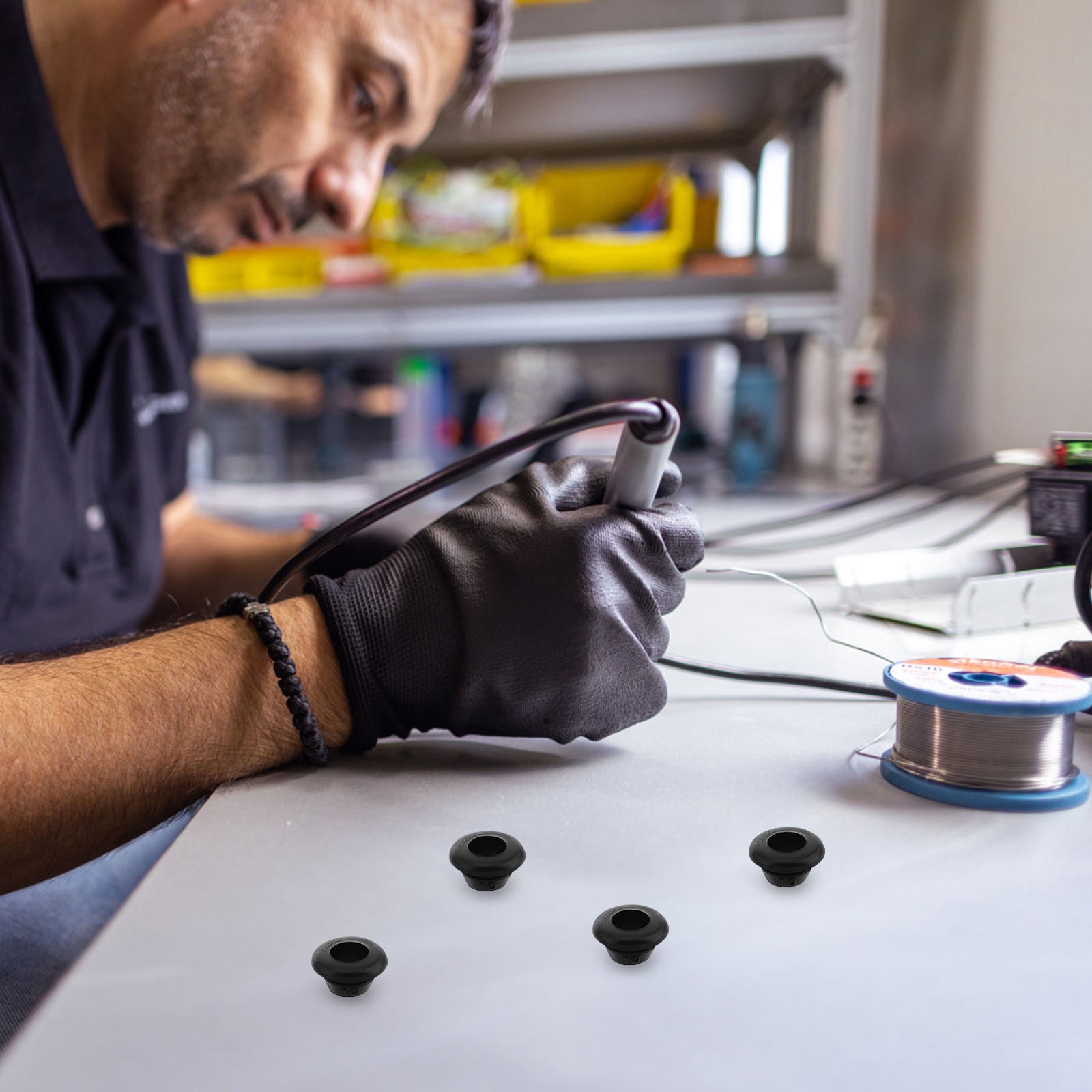 OUNONA 60pcs Hole Rubber Grommet Cable Grommets Rubber Rubber Grommets ...