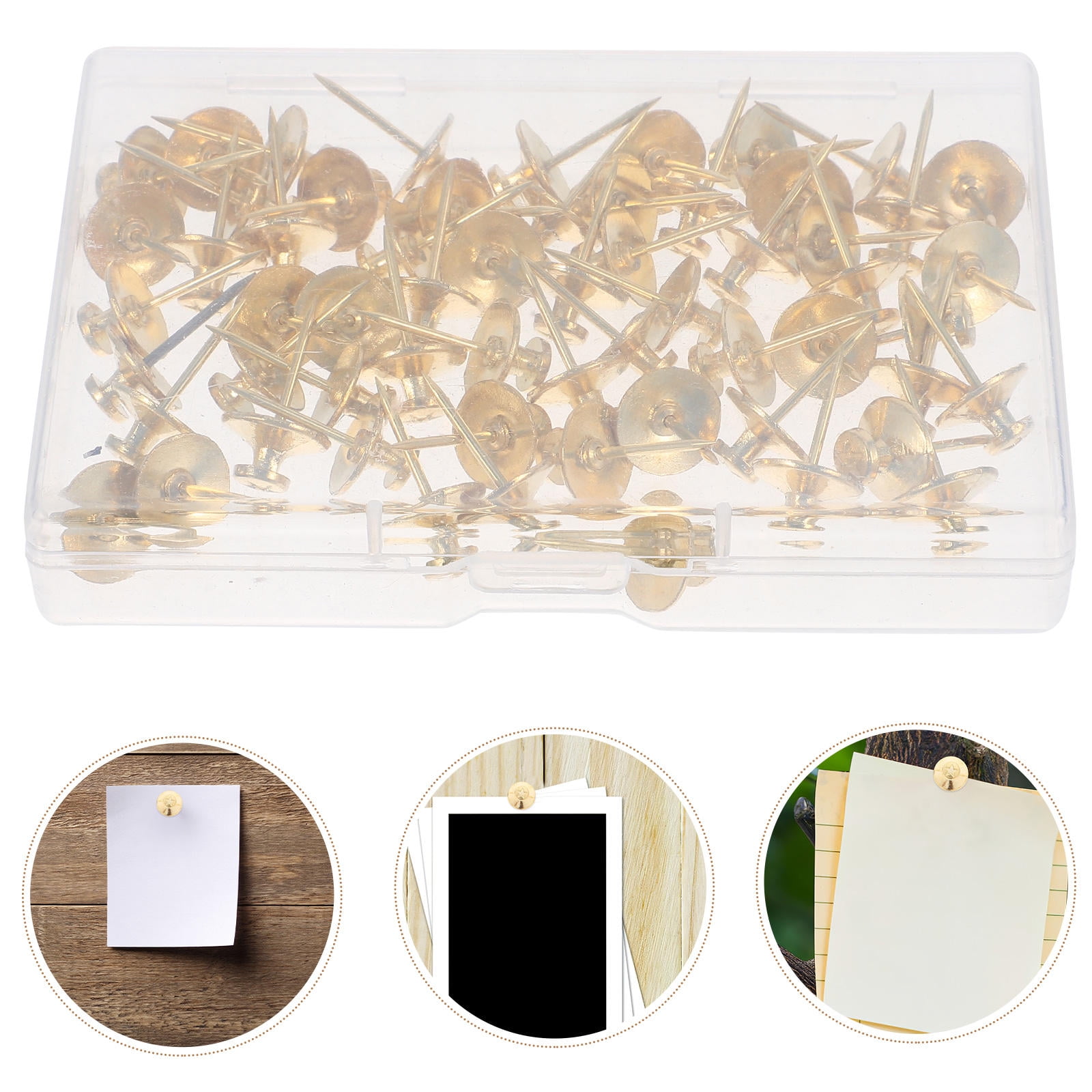 Tineasur 60Pcs Heavy Duty Metal Push Pins with Flat Head for Home Cork ...