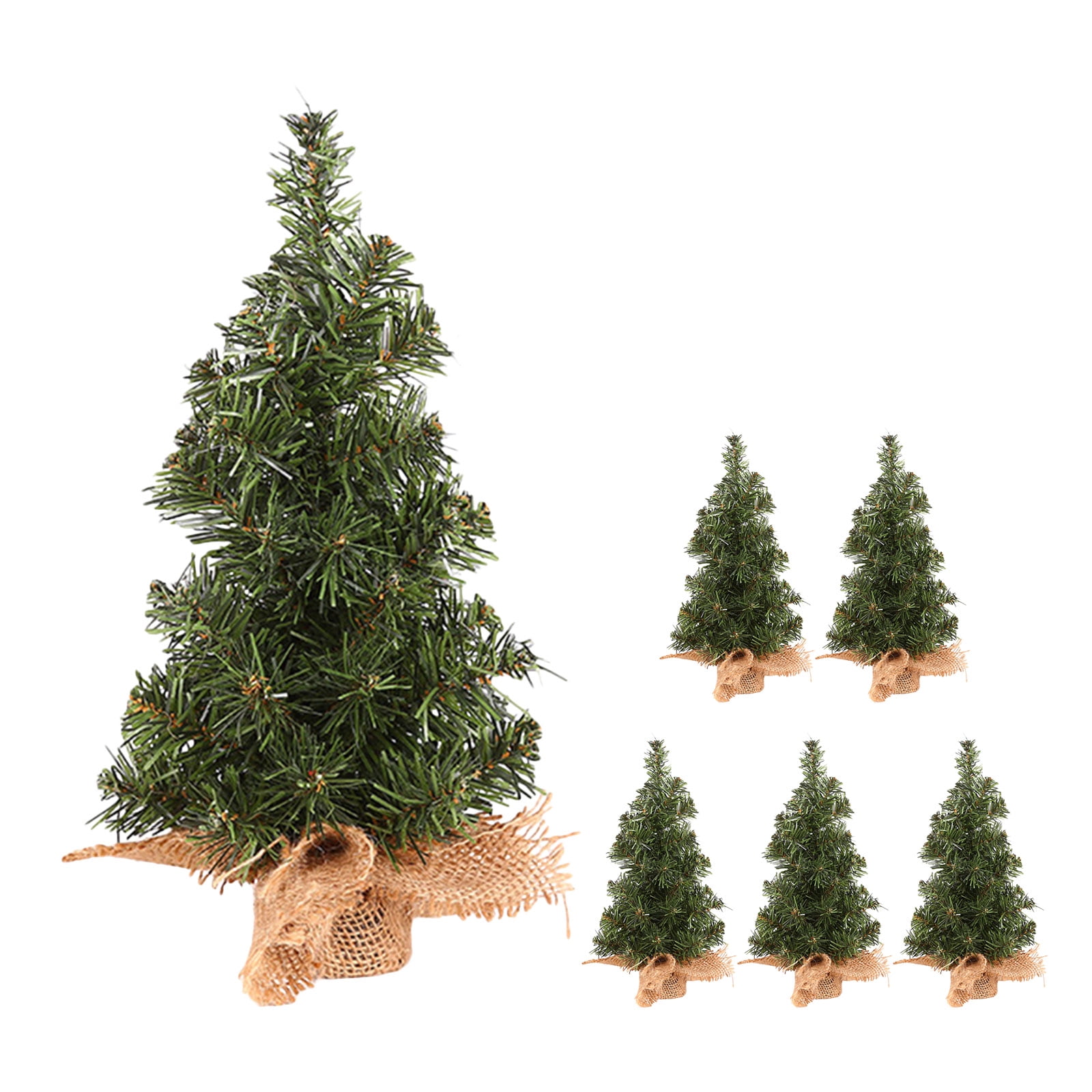 OUNONA 6Pcs Compact Miniest Christmas Trees with Realistic Look and ...