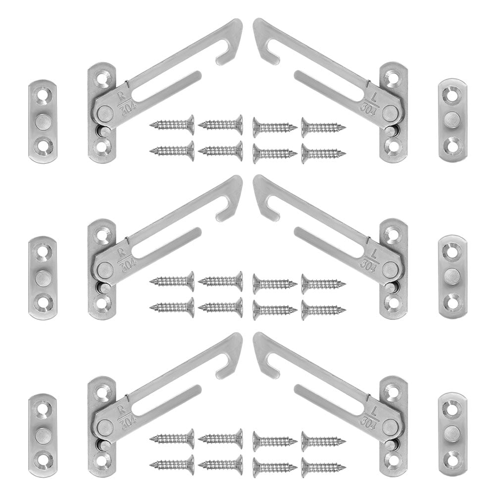 OUNONA 6Pcs Stainless Steel Window Restrictor Casement Window Stay ...