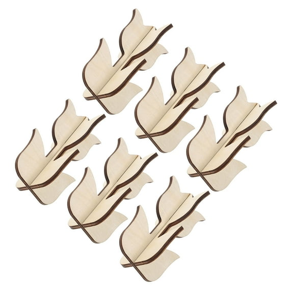OUNONA 6pcs Bank Tulip Shaped Table Signs Farmhouse Style Uncolored ...
