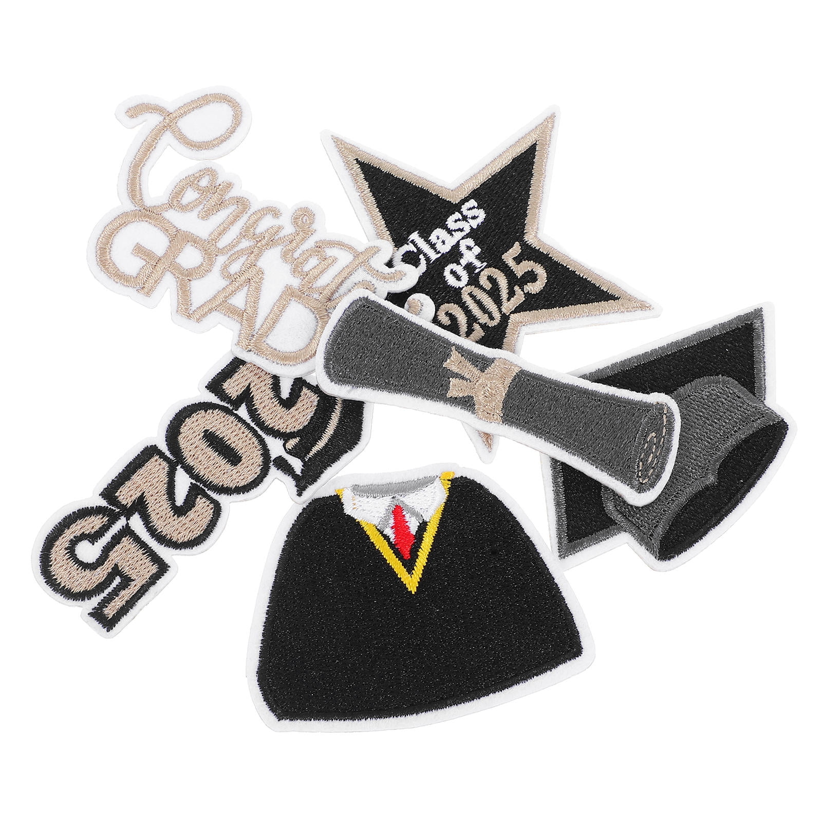 OUNONA 6pcs Clothes Diy Graduation Applique Graduation Patches Iron On ...