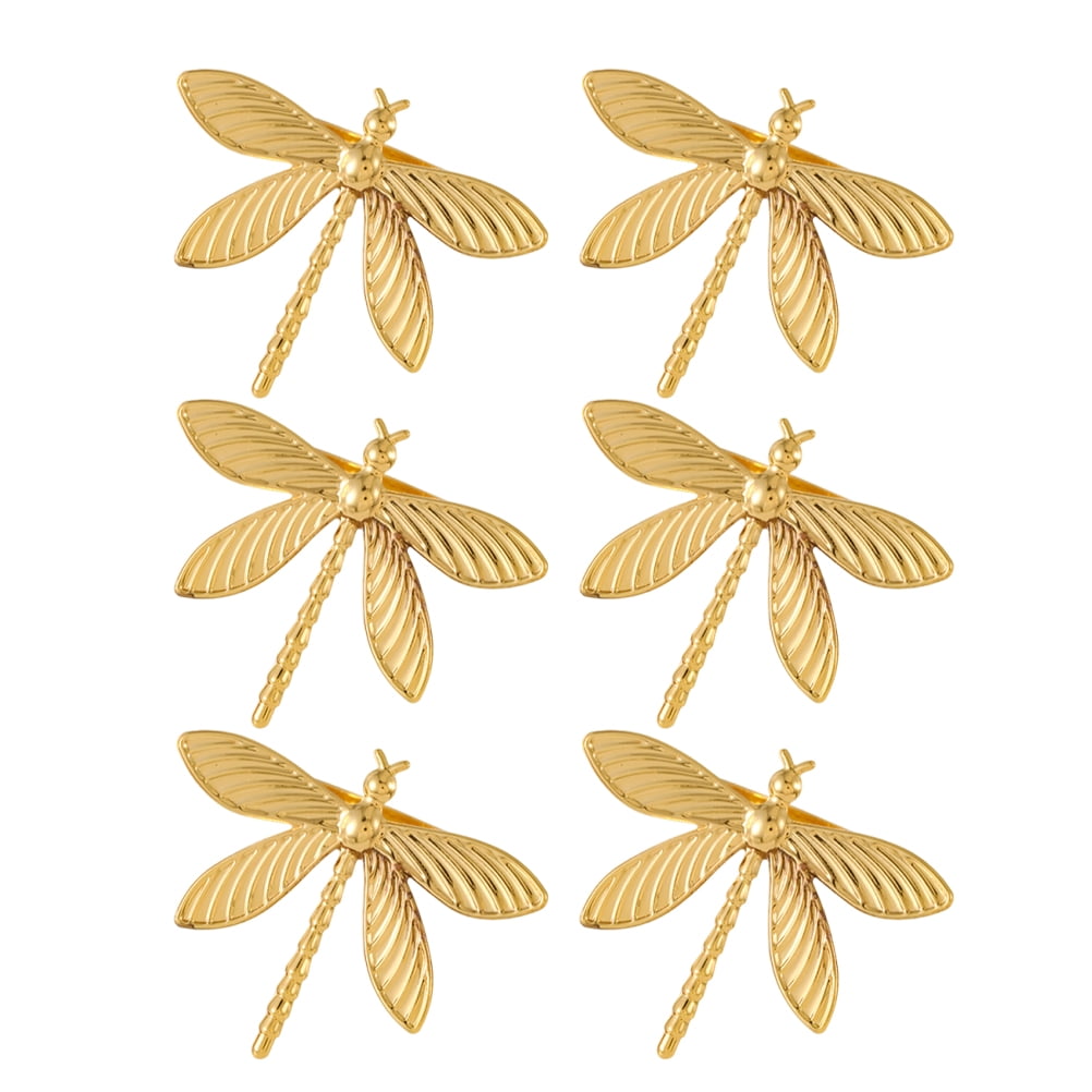 OUNONA 6pcs Dragonfly Napkin Rings Animal Dragonfly Napkin Ring Holder ...