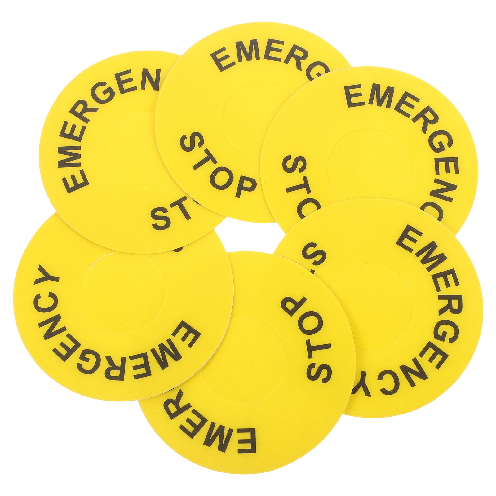 OUNONA 6pcs Emergency Stop Warning Sign Sticker Emergency Stop Label ...