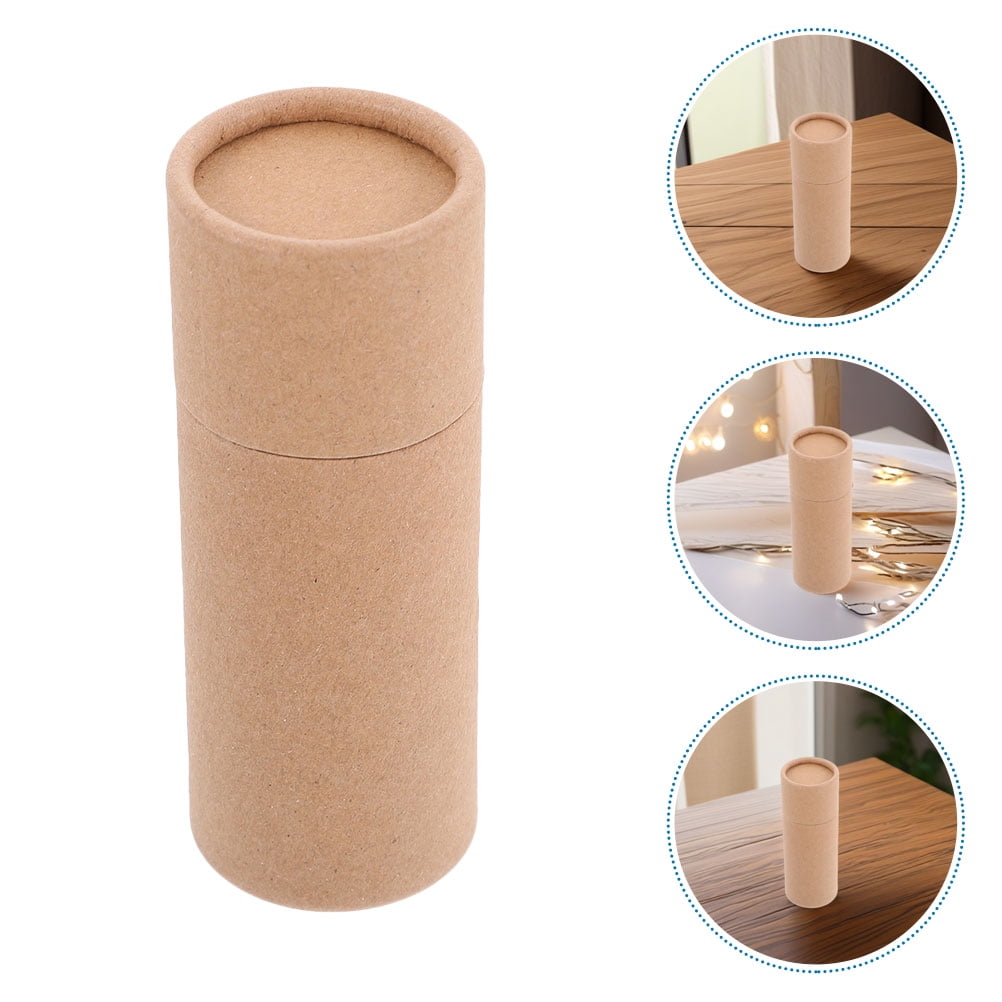 OUNONA 6pcs Empty Kraft Paper Jar Tubes Essential Oil Bottle Box Round ...