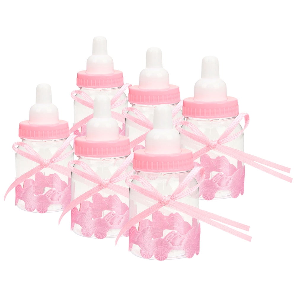 OUNONA 6pcs Pink Milk Bottle Candy Box for Baby Shower Favors Durable ...