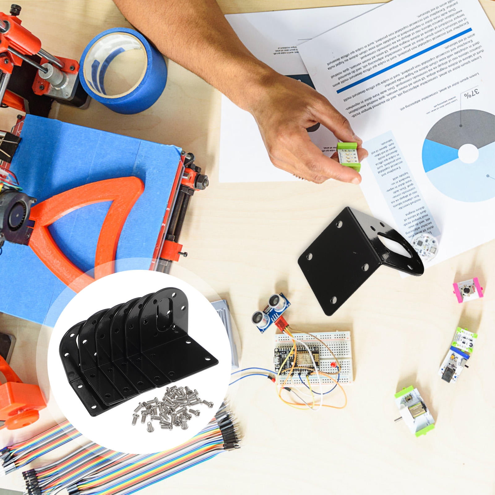 OUNONA 6pcs Gear Motor Mounting Bracket Motor Bracket Base Motor L ...