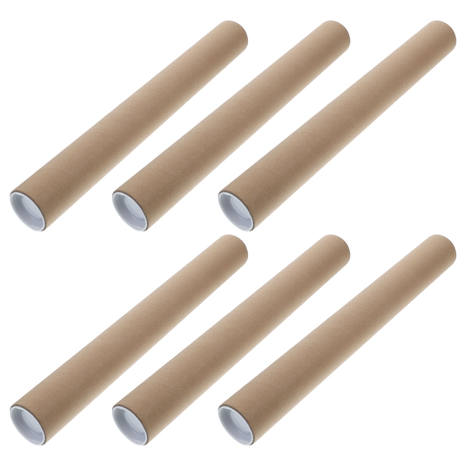 OUNONA 6pcs Mailing Tubes With Caps Kraft Paper Round Cardboard Mailers ...