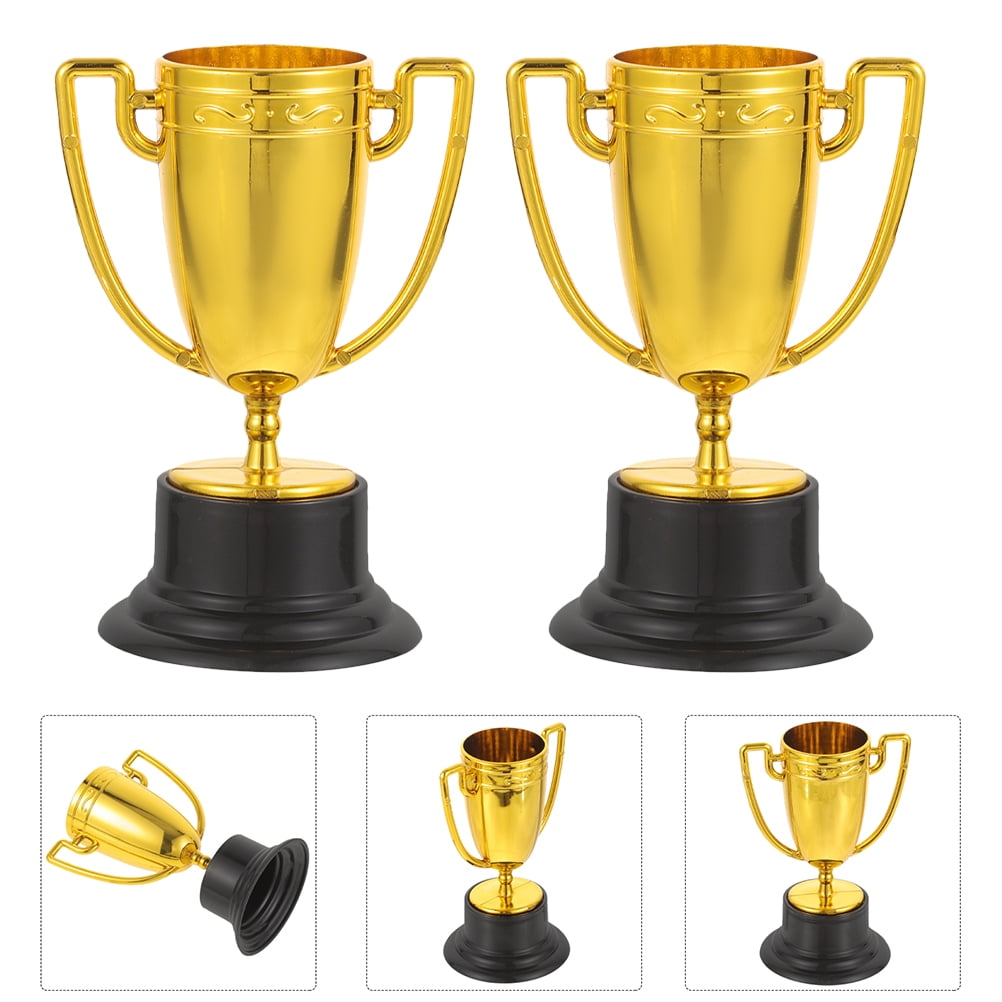 OUNONA 6pcs Mini Trophy Cups Gold Trophy Award Plastic Trophies Gold ...