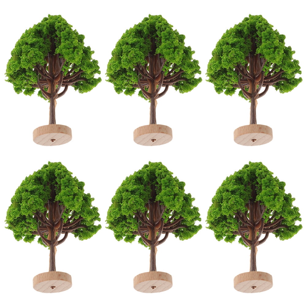 OUNONA 6pcs Miniature Street Trees Realistic Plastic Model Plants for ...