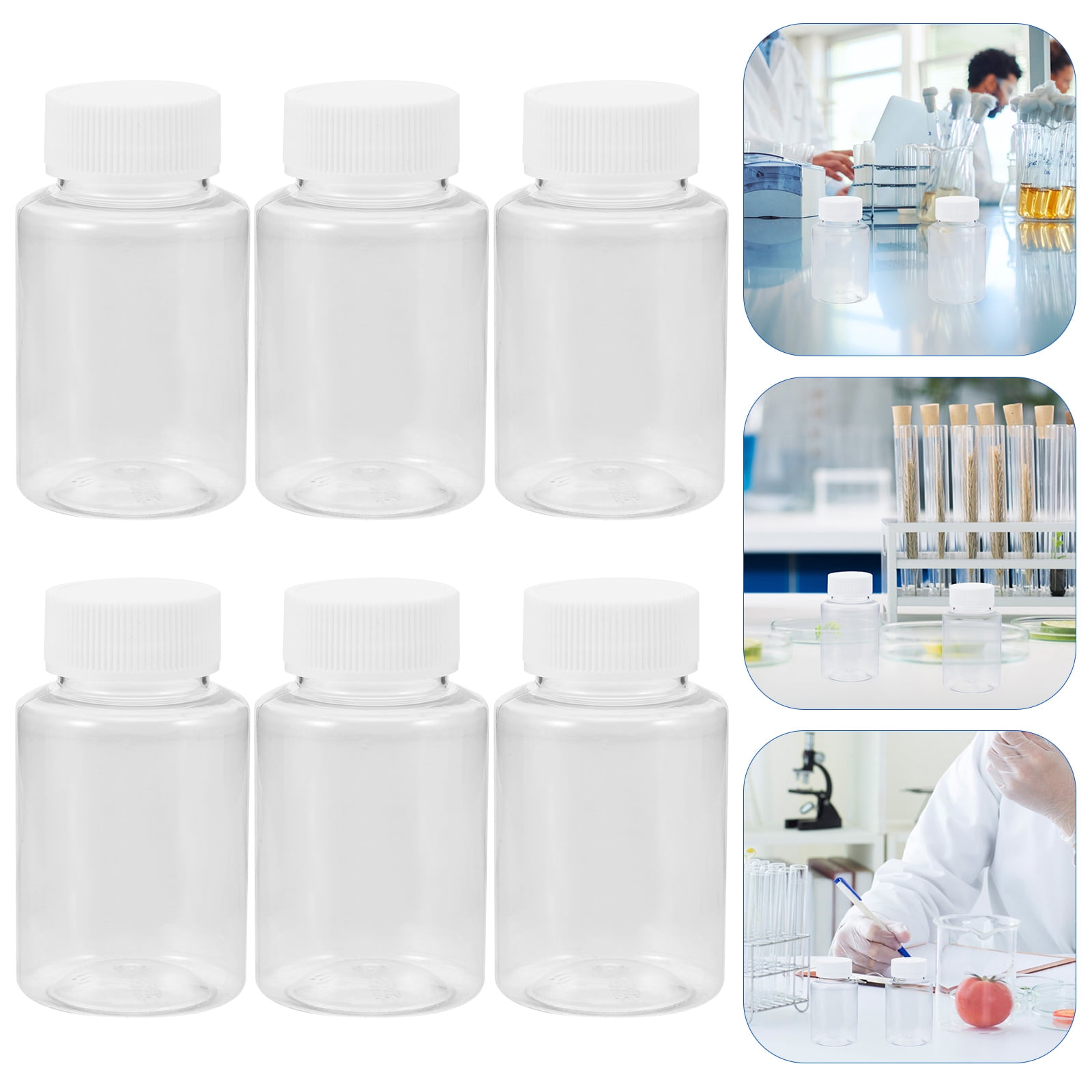 OUNONA 6pcs Oil Sample Bottles Wide Mouth Reagent Bottles Laboratory ...