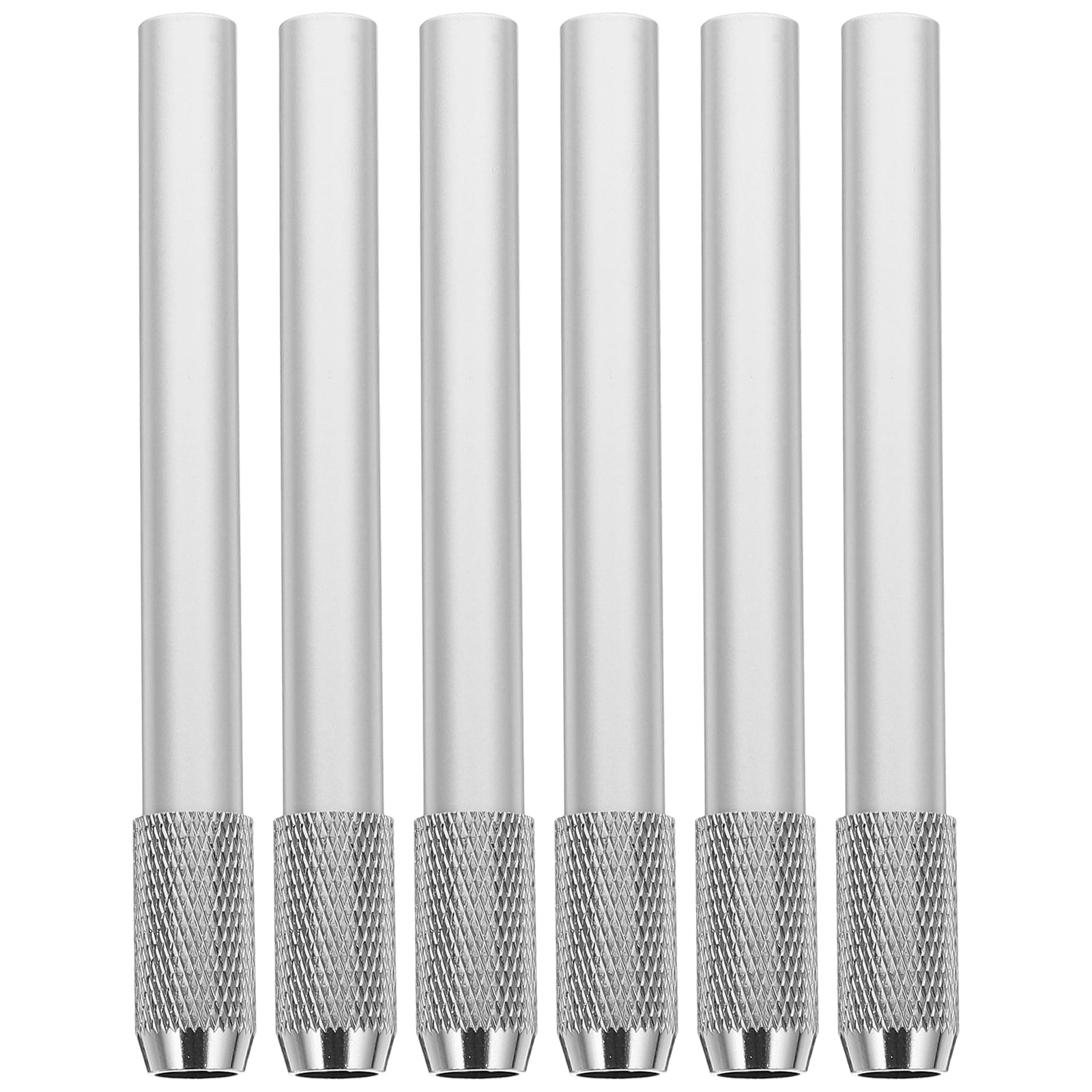 OUNONA 6Pcs Plated Silver Pencil Extender Metal Holder for Short ...