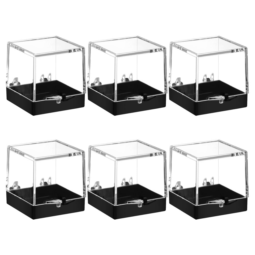 OUNONA 6pcs Rock Collection Display Case Transparent Plastic Gemstones ...