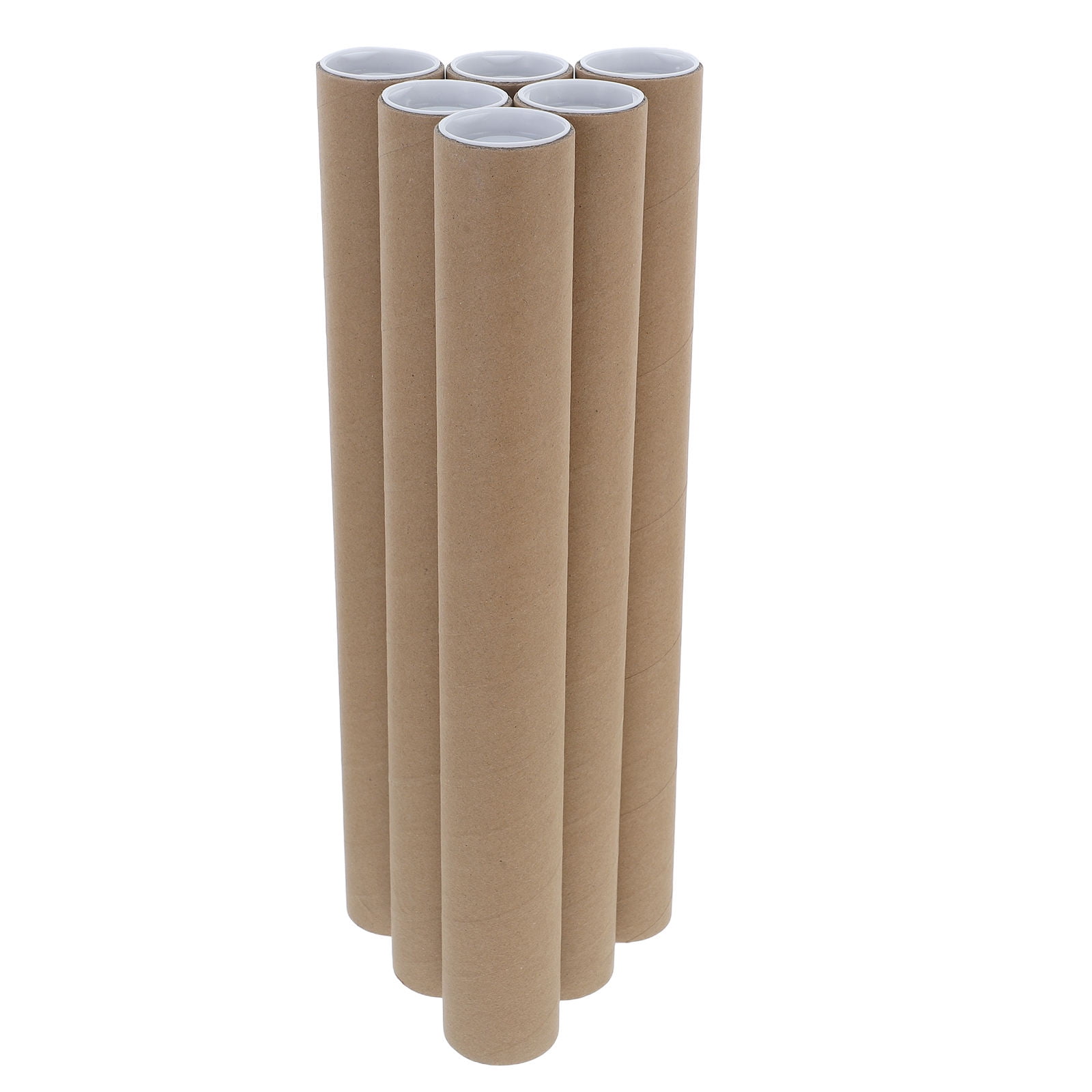 OUNONA 6pcs Shipping Tubes Kraft Paper Mailing Tubes With Plastic Caps ...