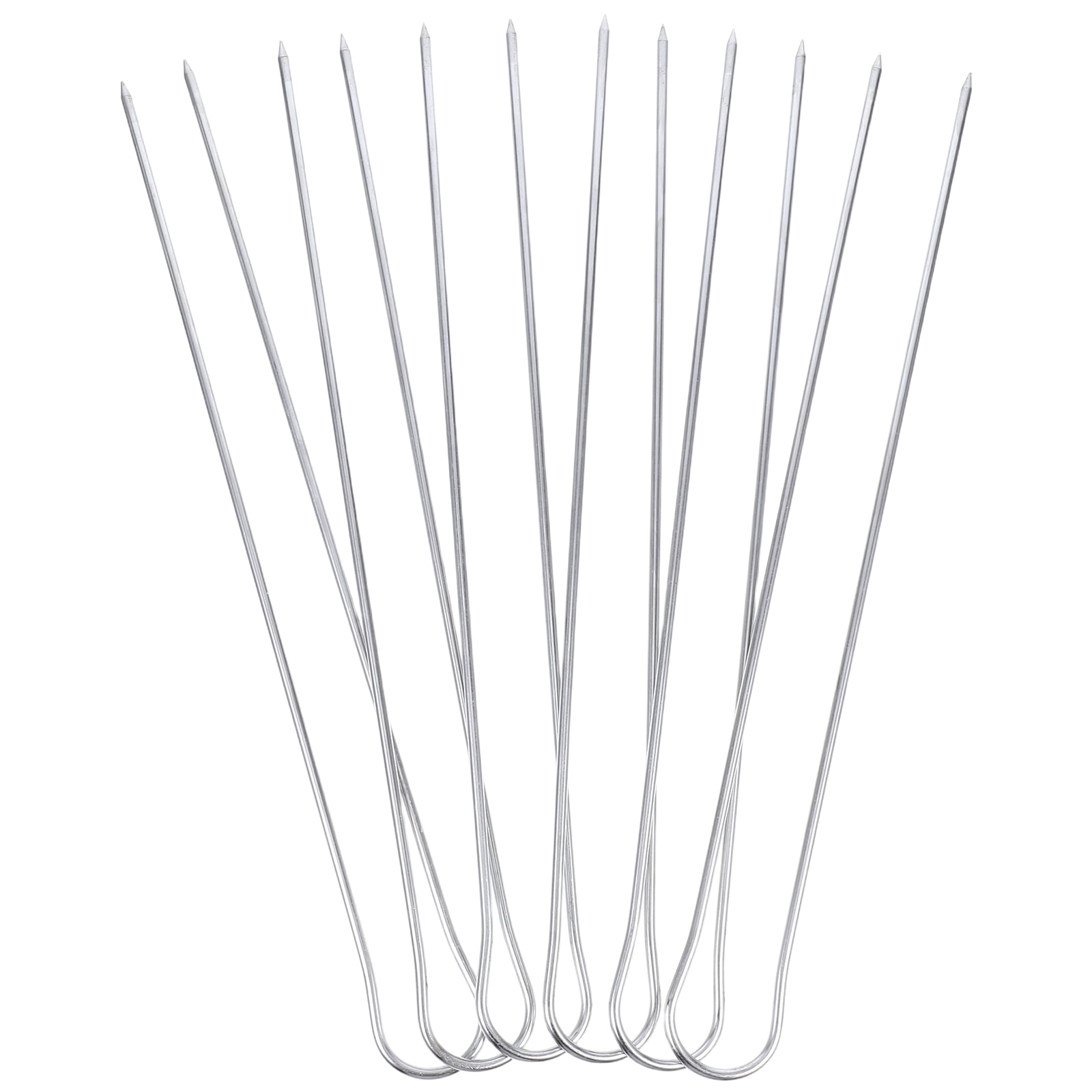 OUNONA 6pcs Stainless Steel U-Shaped BBQ Skewers Metal Barbecue Needles ...