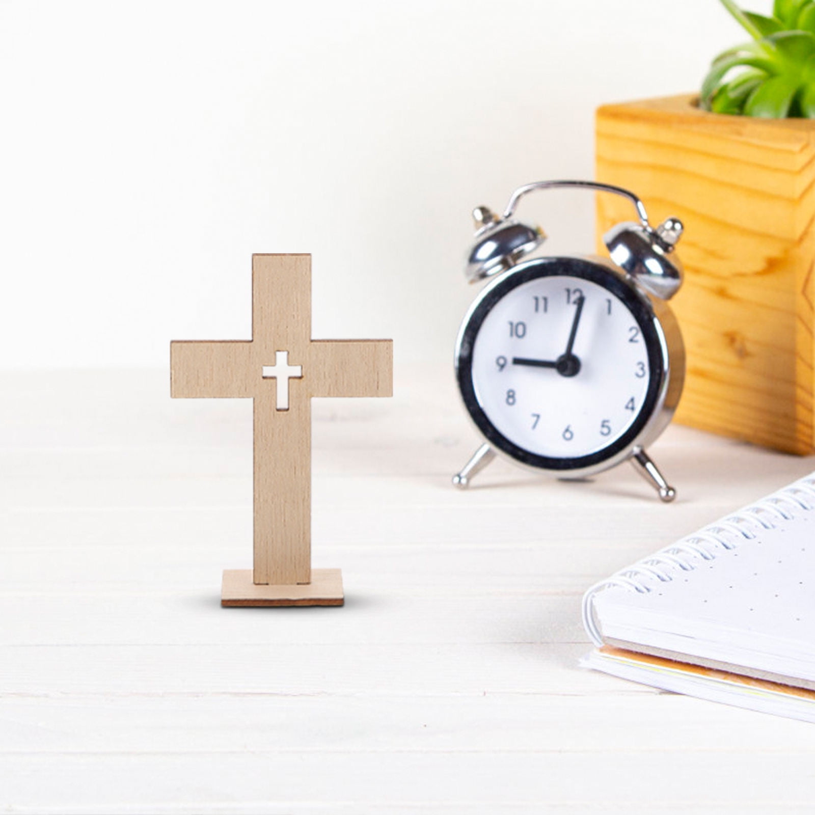 OUNONA 6pcs Wood Cross Craft Tabletop Cross Adornment Indoor Cross ...