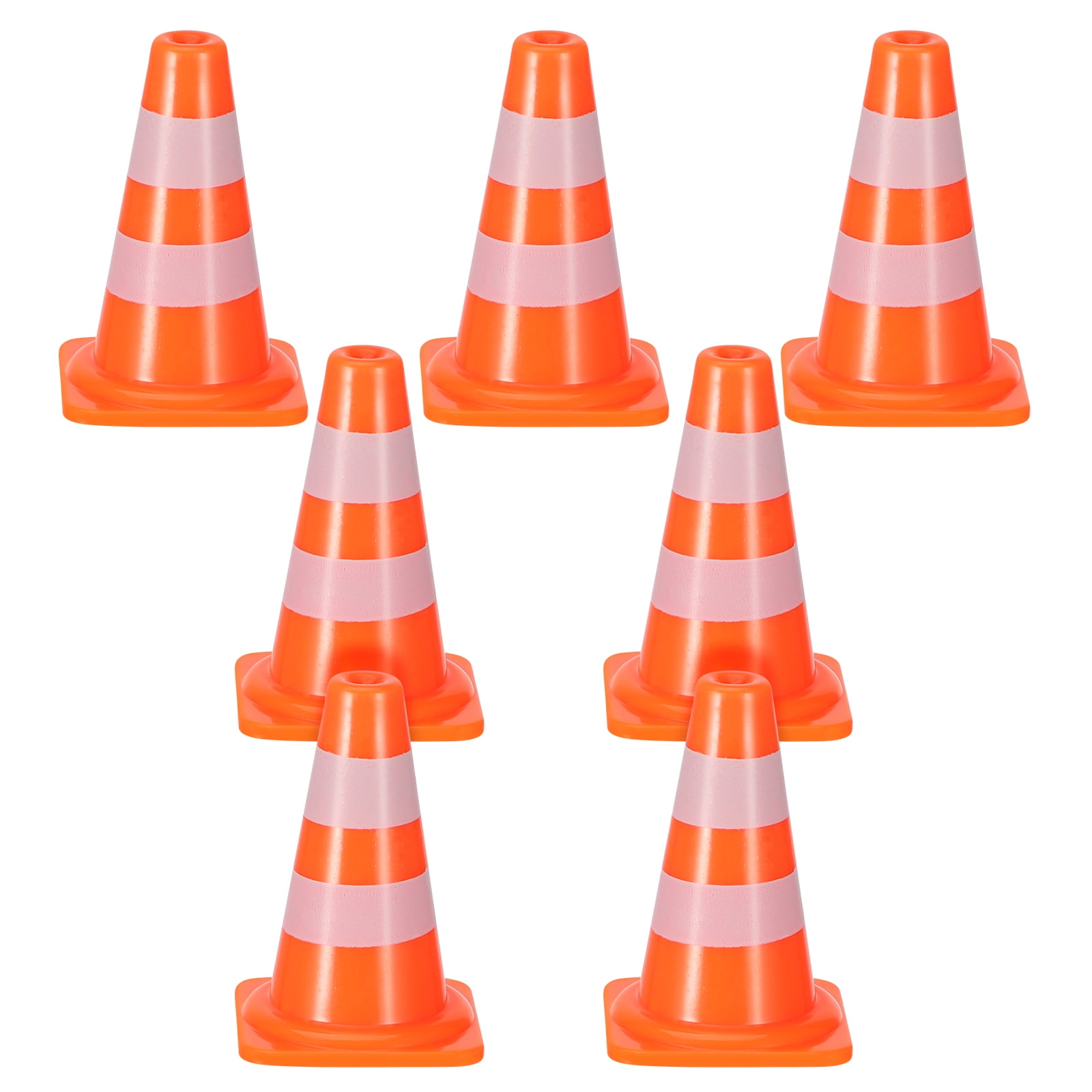 OUNONA 7 Pcs Traffic Cone Cake Topper Mini Road Sign Toys Orange ...