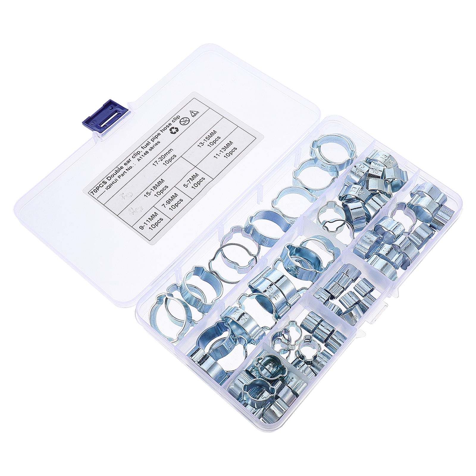 OUNONA 70 Pcs Double Ear Clamp Set Automotive Clamps Liquid Sealing ...