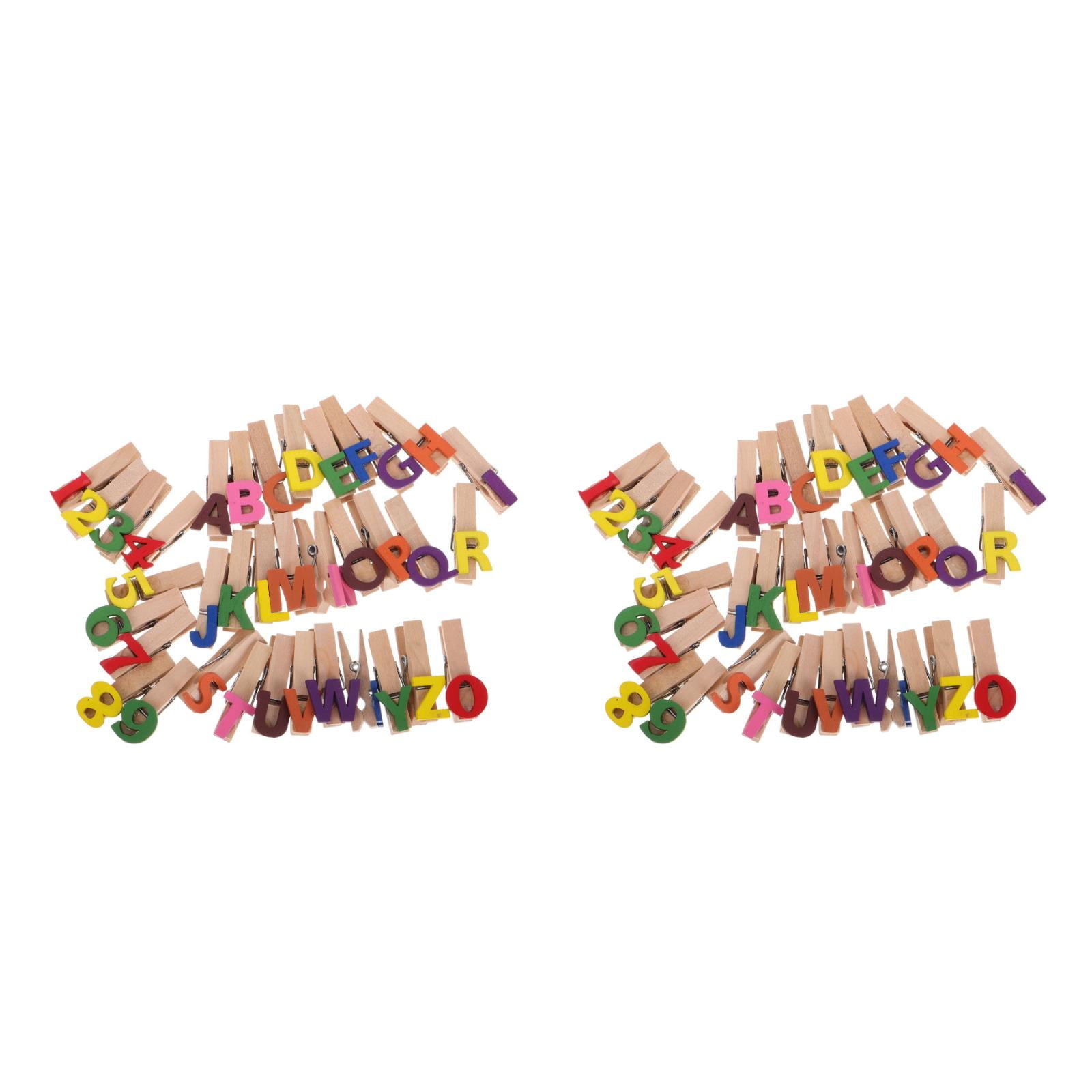 OUNONA 70 pcs Mini Wooden Clothespins For Classroom Numbered And ...