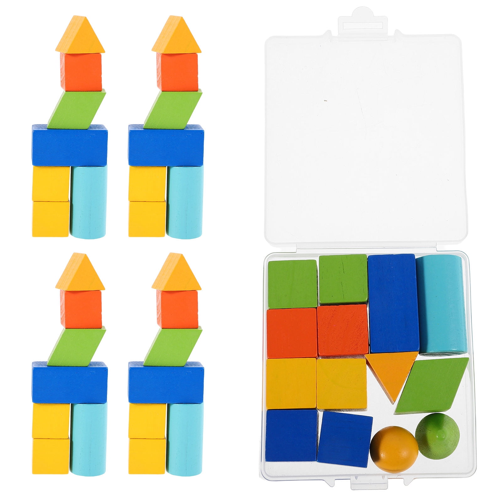 OUNONA 70pcs Mini 3d Shapes For Teaching Wood Geometric Solids ...