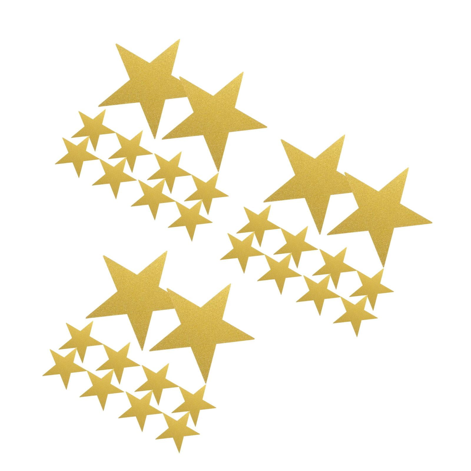 OUNONA 72 pcs Glitter Gold Star Cutouts Large Paper Star Cutouts Double ...
