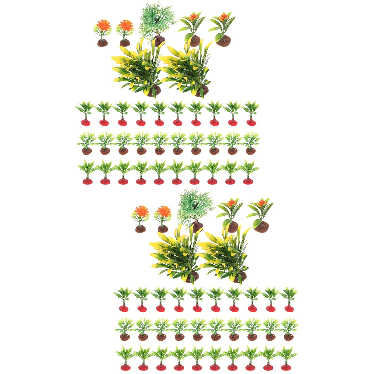 OUNONA 74 Pcs Miniature Trees Model Mini Scenery DIY Tree Prop ...