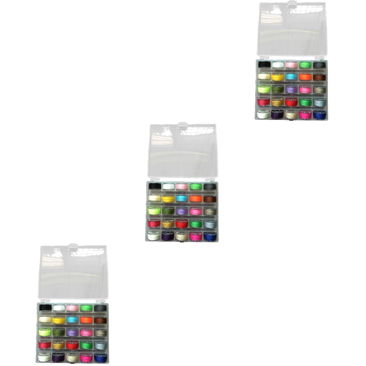 OUNONA 75 pcs Assorted Color Sewing Thread Bobbins Spools with ...