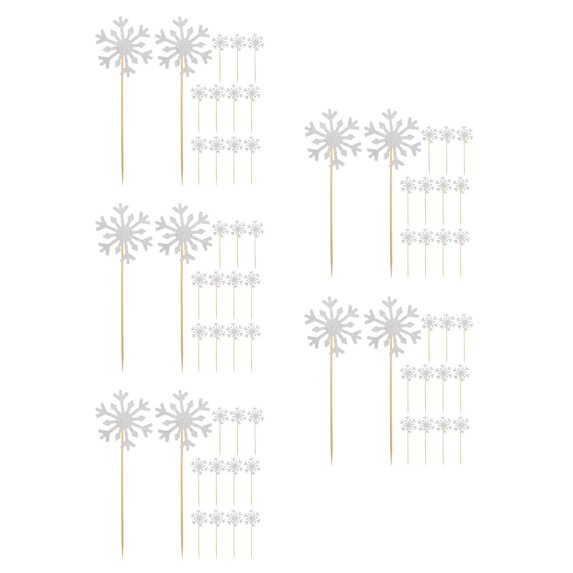 OUNONA 750 Pcs Glittering Snowflake Cake Toppers for Wedding Cake ...