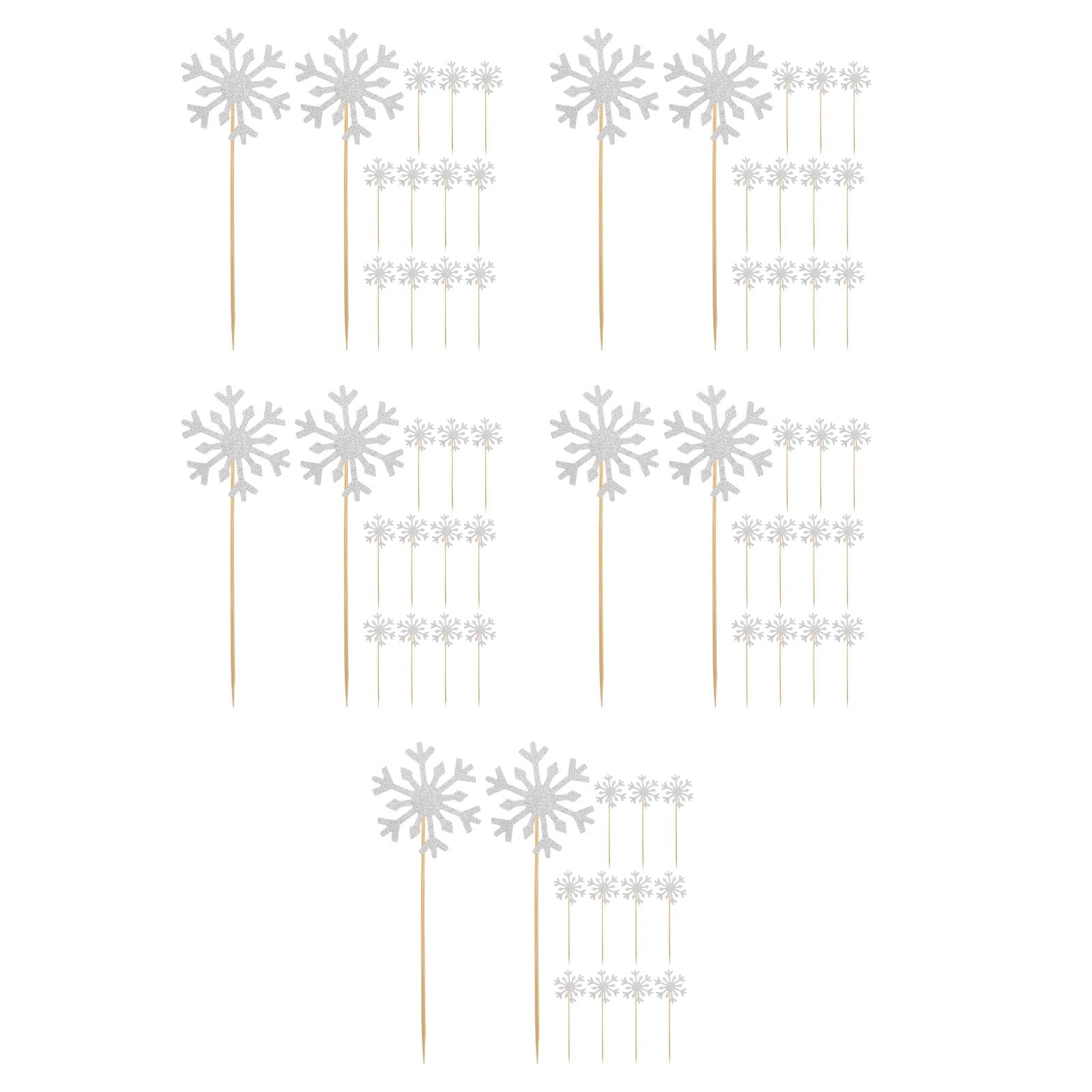 OUNONA 750 Pcs Creative Snowflake Cupcake Toppers for Winter-Themed ...