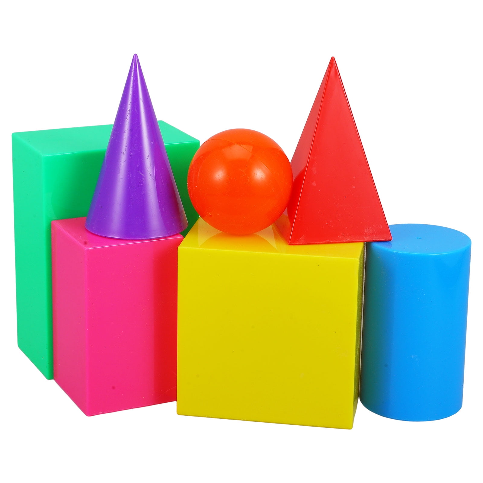 OUNONA 7Pcs Geometry Building Blocks plastic 3D Cube Educational ...