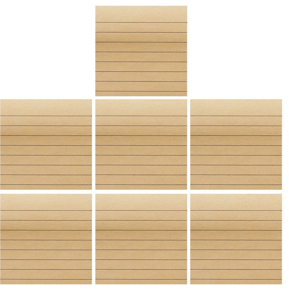 OUNONA 7pcs Simple Kraft Paper Horizontal Line Paper Note Creative ...