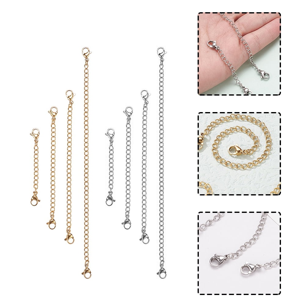 OUNONA 8 Pcs Chain for Necklace Chains Stainless Steel Tail Extension - Walmart.com